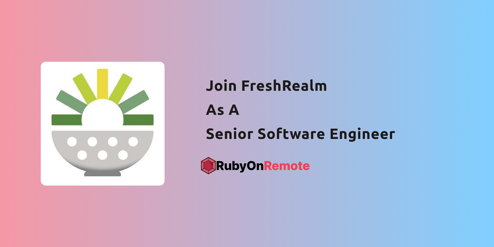 Senior Software Engineer Remote Job at FreshRealm